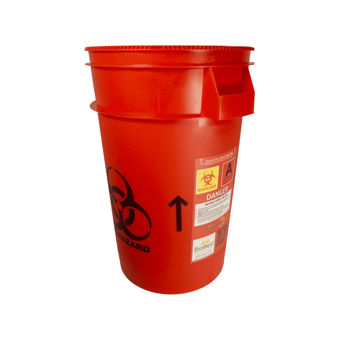 22-Litre Red Anatomical Biohazard Pail - (RRAP22) - Biomed Recovery ...
