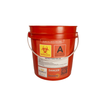 5.5-Litre Red Anatomical Biohazard Pail - (RRAP6) - Biomed Recovery ...